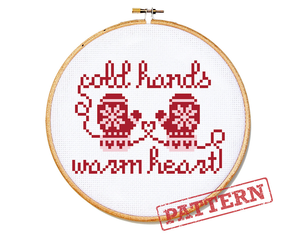Cross Stitch Pattern PDF | Cold Hands Warm Heart Mittens | The Stranded ...