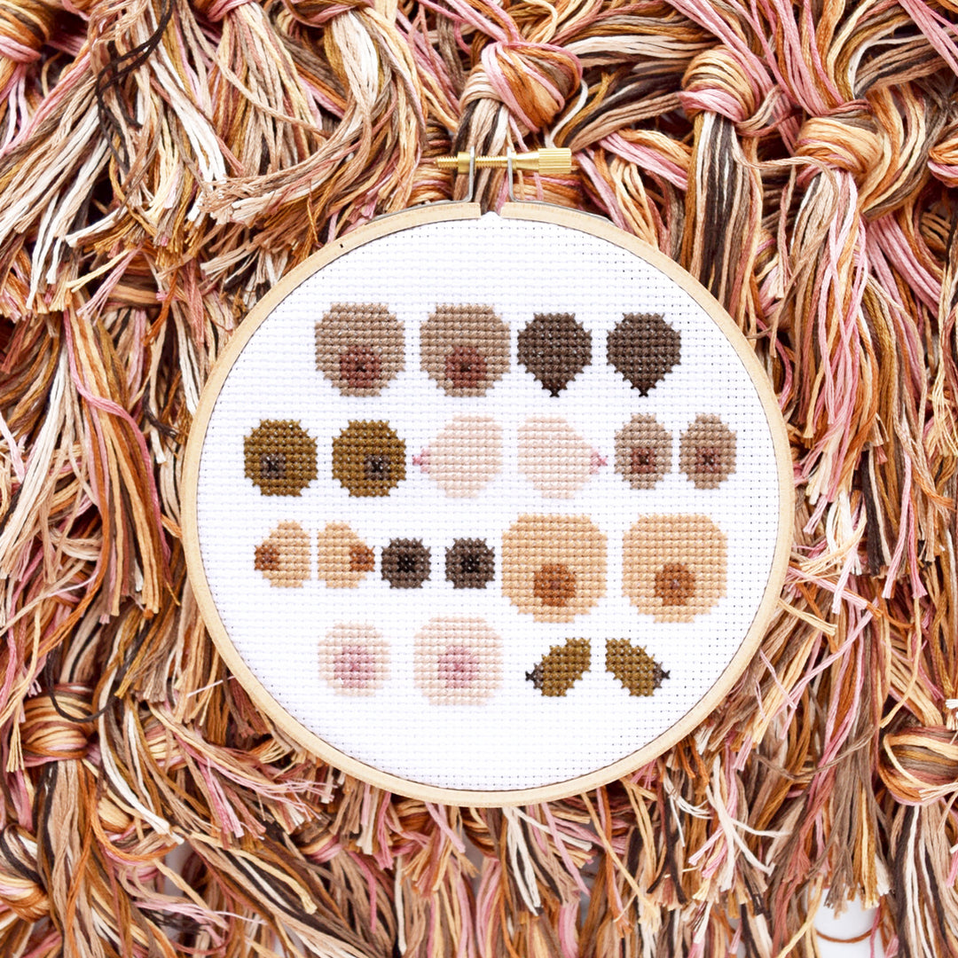 Counted Cross Stitch Kit | Boob Crew | The Stranded Stitch
